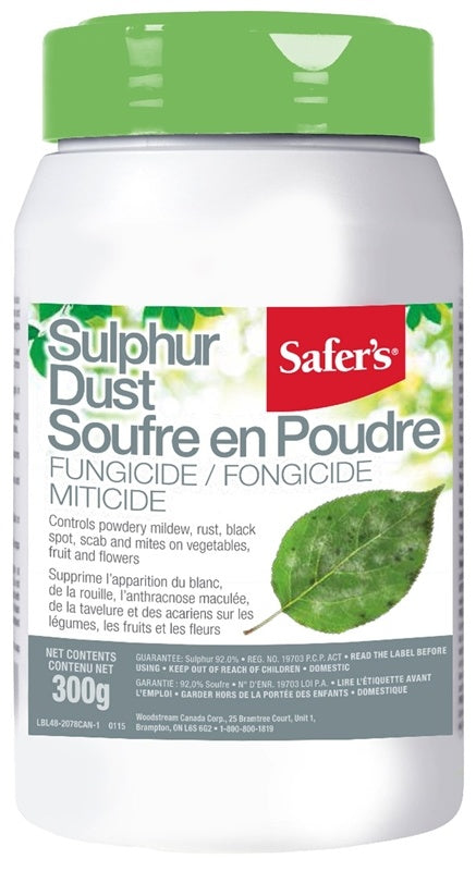 Safer's Sulphur Dust Fungicide Miticide 300G – Dieppe Hydroponics